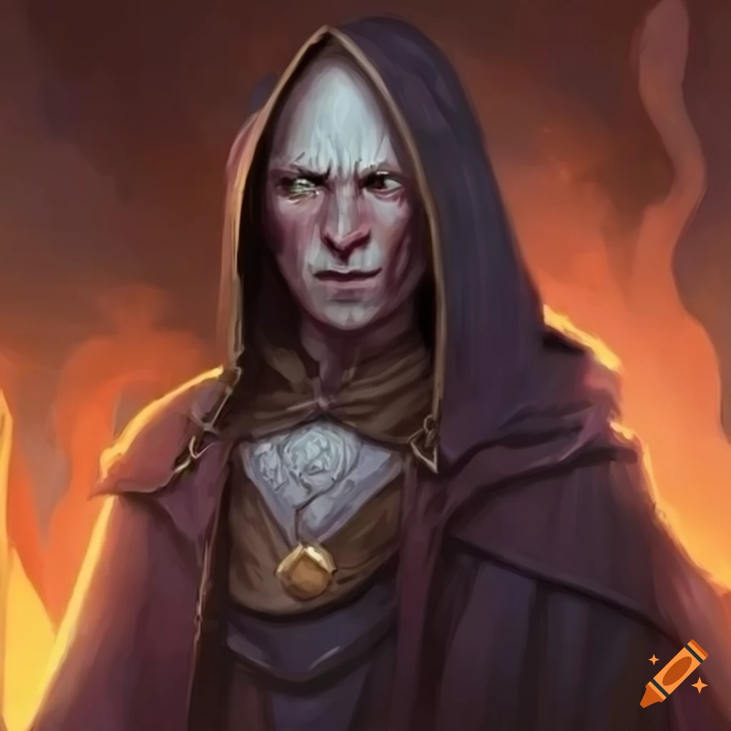 Detailed portrait of stern technomagus character in d&d style on Craiyon