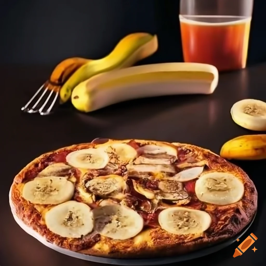 Whole banana pizza with a twist on Craiyon