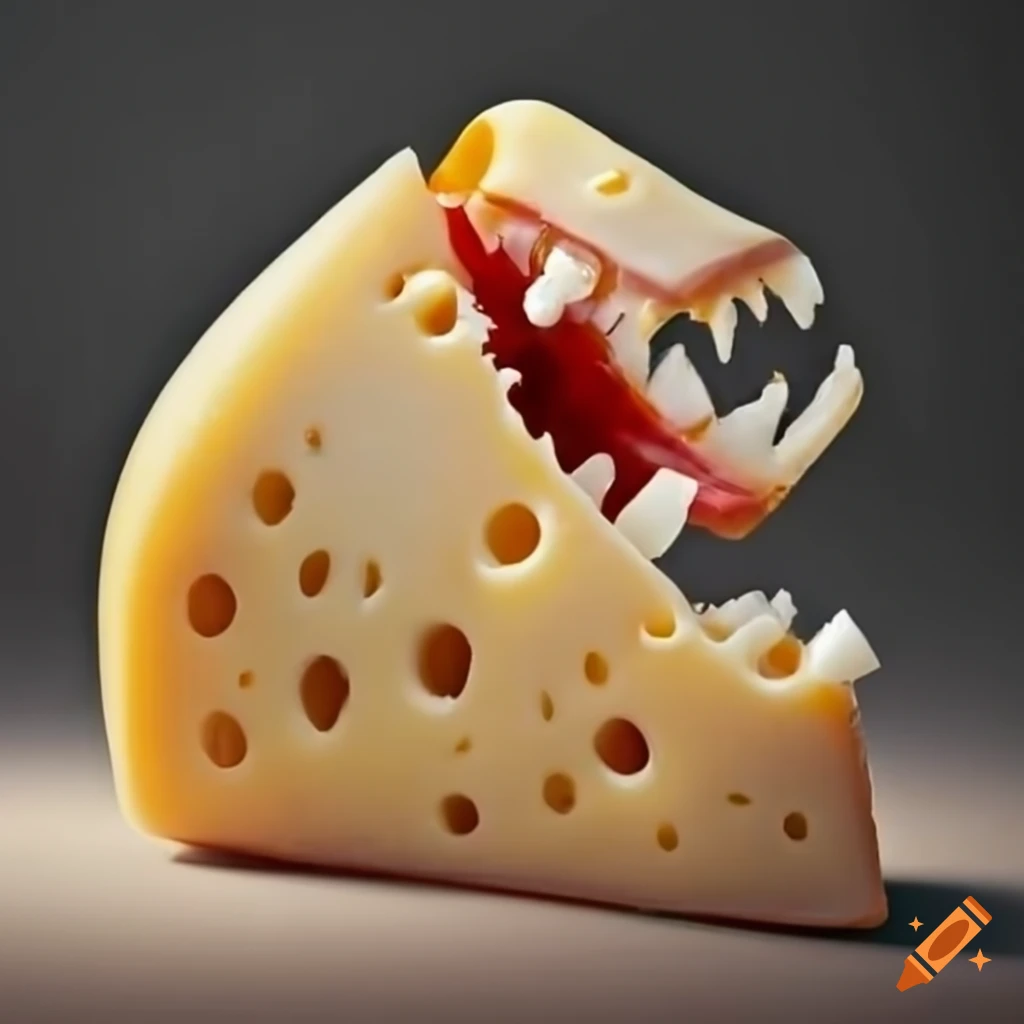 Cheese with teeth eating on Craiyon