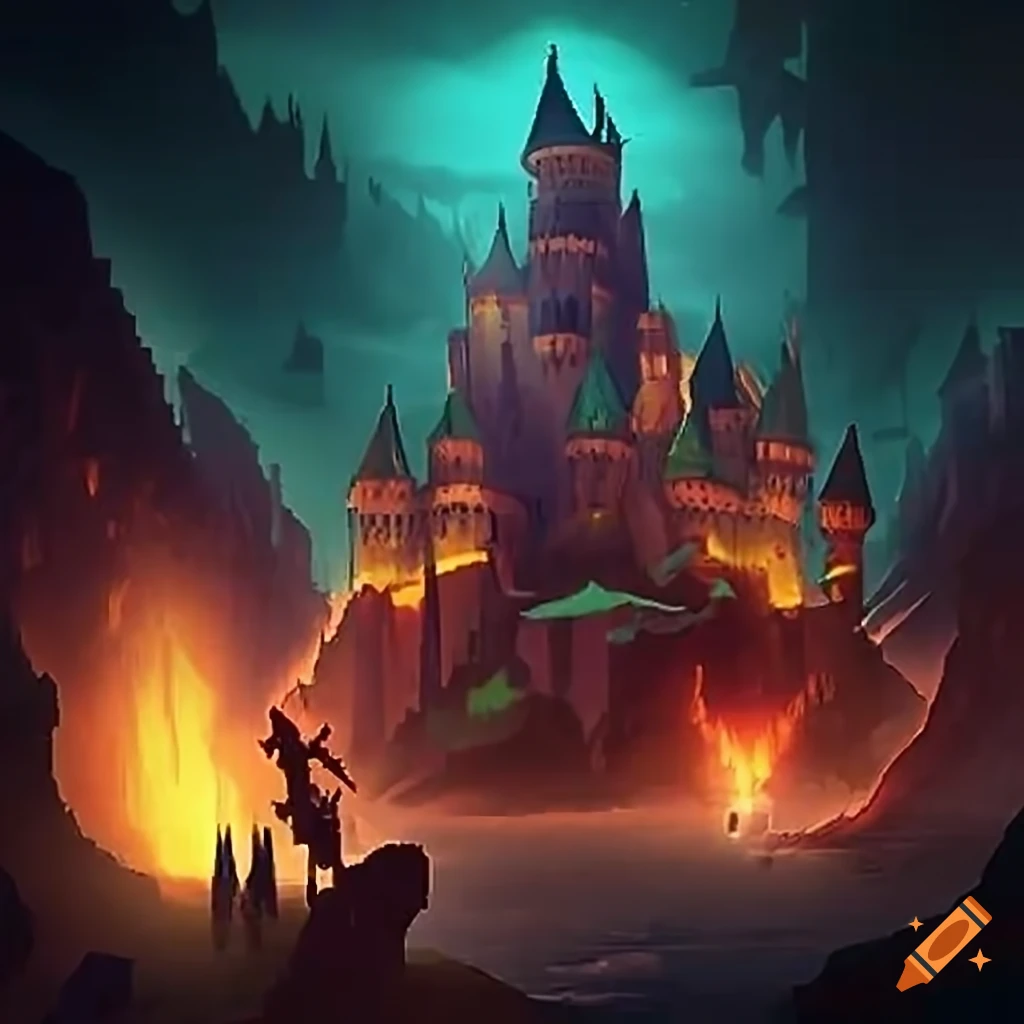 Game setting in a large and chilling castle with magical elements on ...
