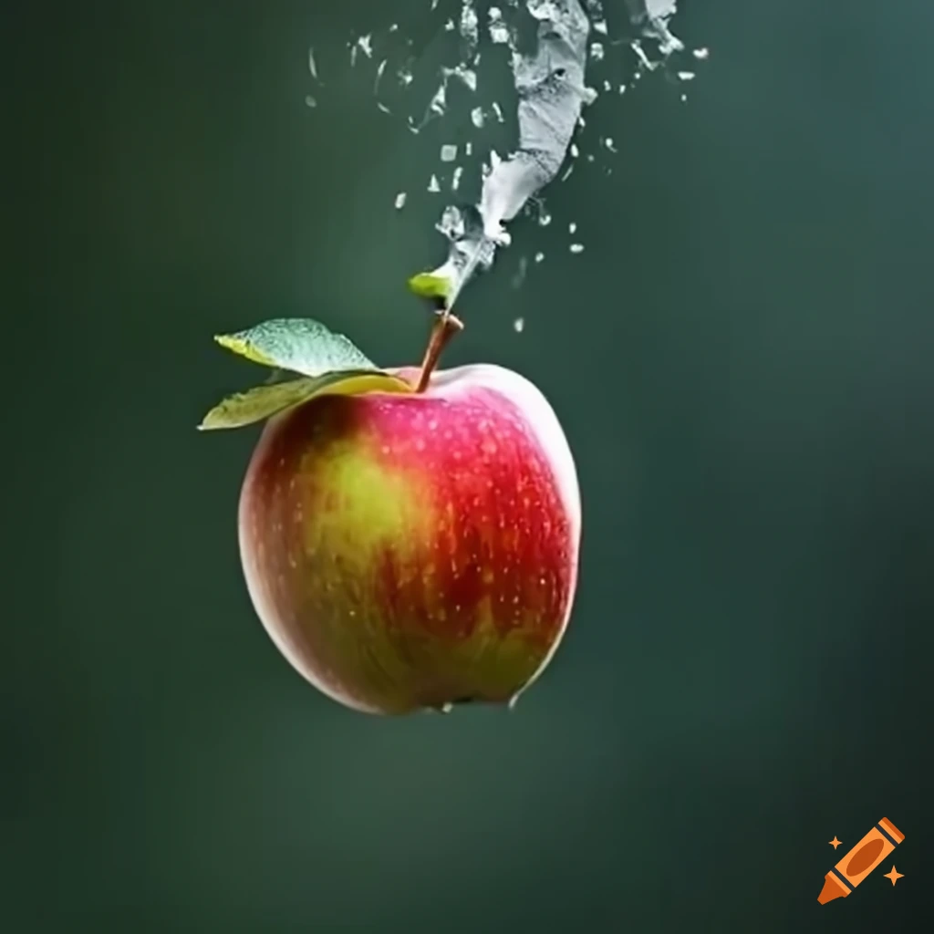 Apple falling from a tree on Craiyon