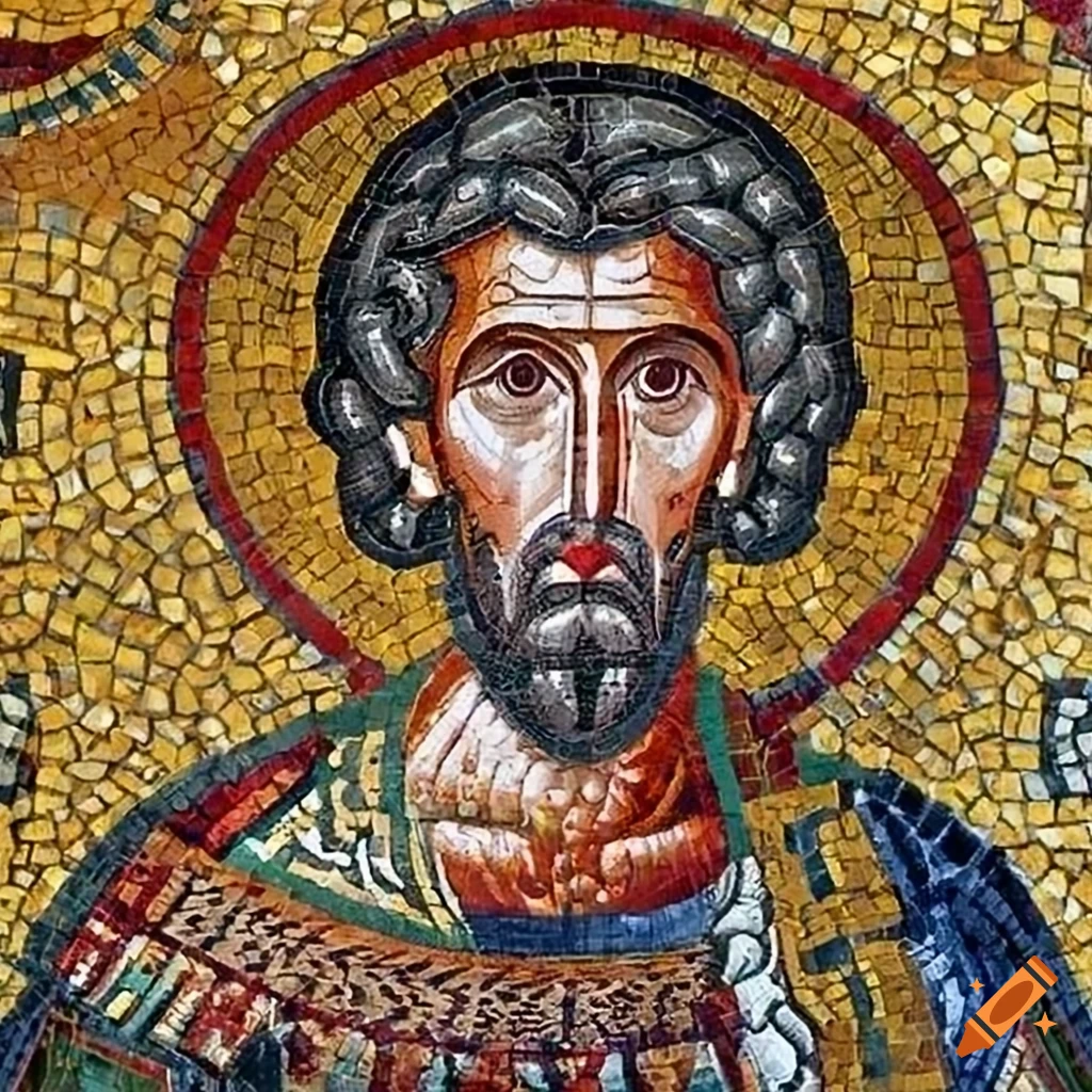 Byzantine mosaic of world leaders on Craiyon