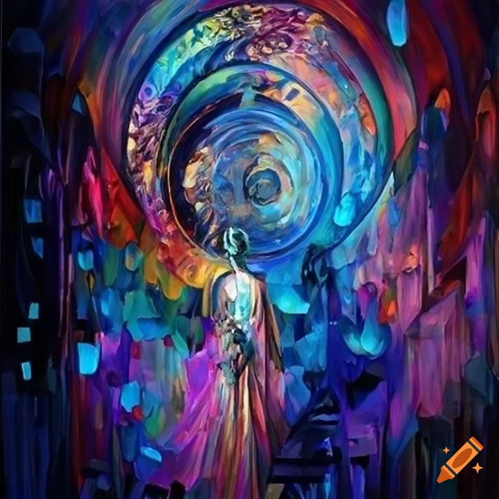 Timeless Reflections artwork featuring clocks and crystals on Craiyon