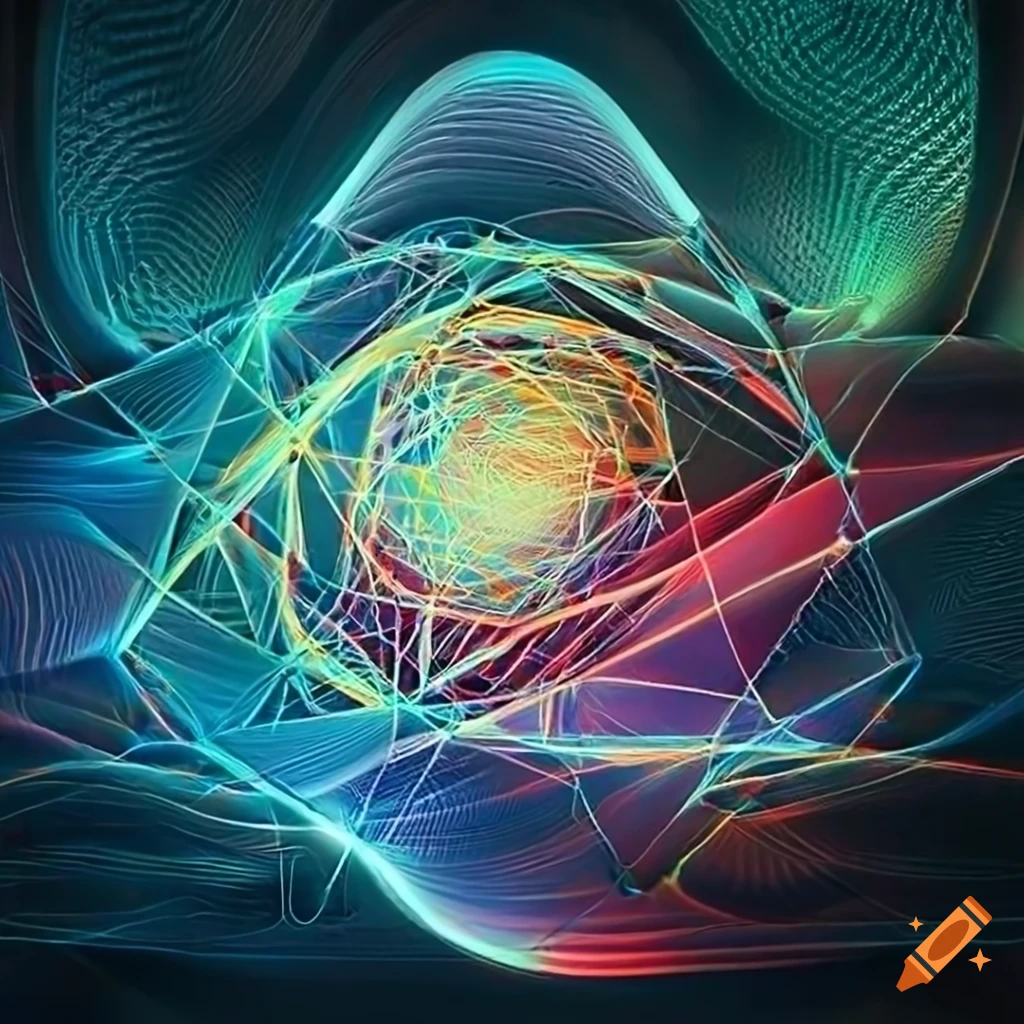 Stunning digital abstract art with mathematical diagrams and graph ...