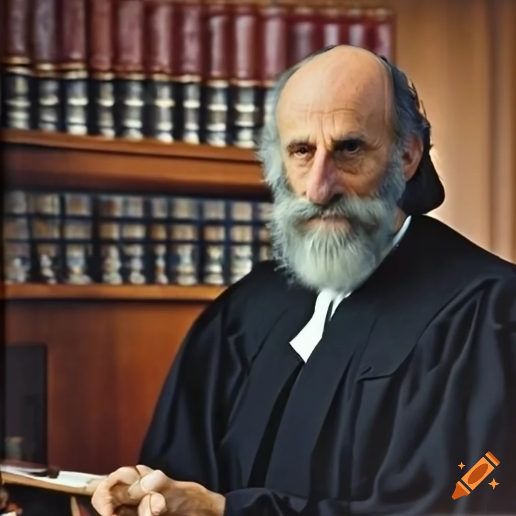 Bruce Schneier depicted as a judge in a judge robe on Craiyon