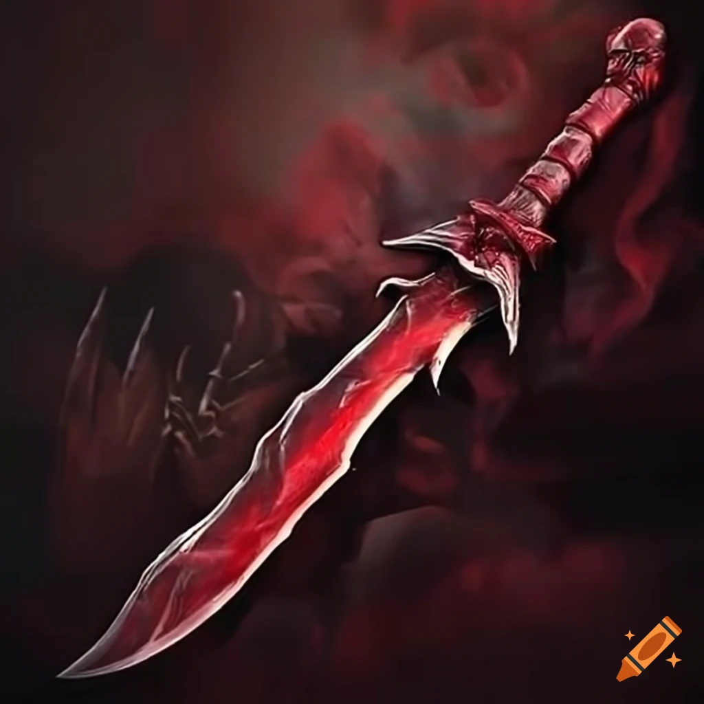 Vampiric crimson beheaded sword on Craiyon