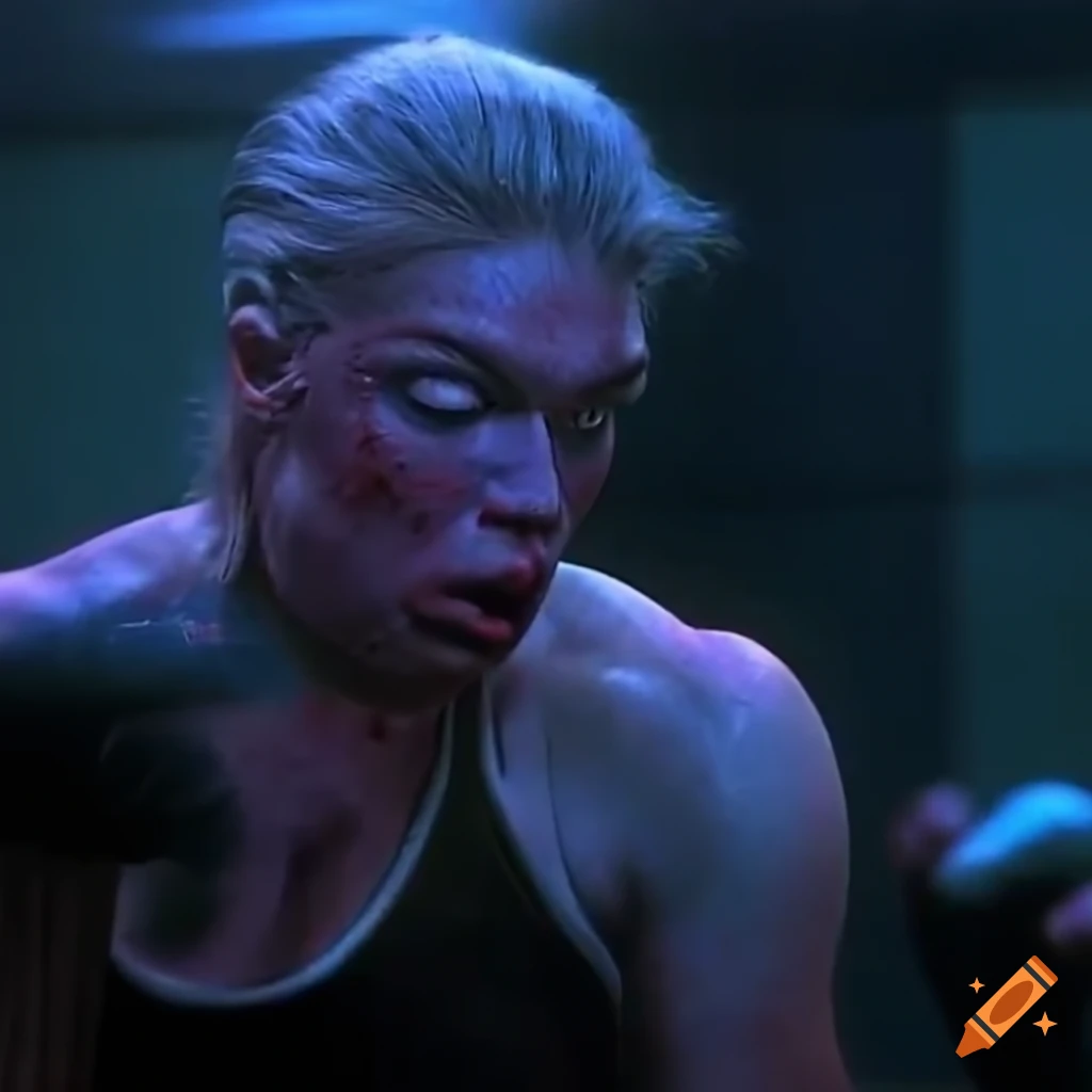 Character portrait of a dizzied and bruised female fighter from a 90's ...