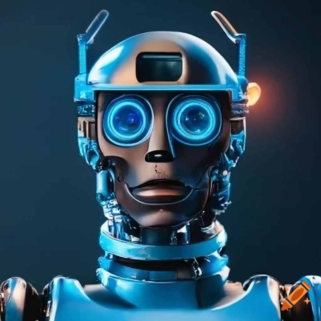 Blue robot on Craiyon