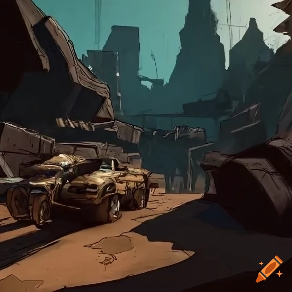 Concept level design of a rally track in a borderlands environment on ...