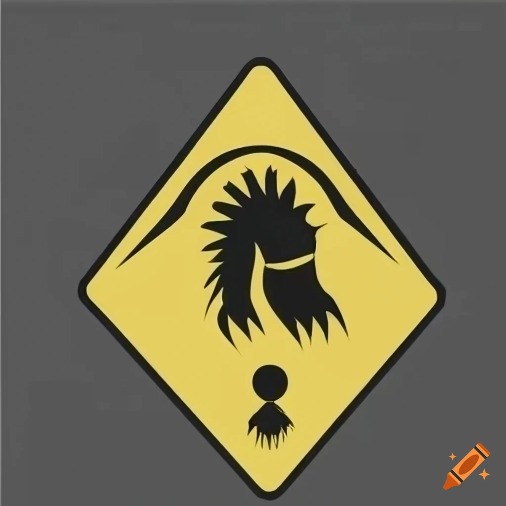 Dune sandworm inside hazard alert symbol, symbolizing danger on Craiyon