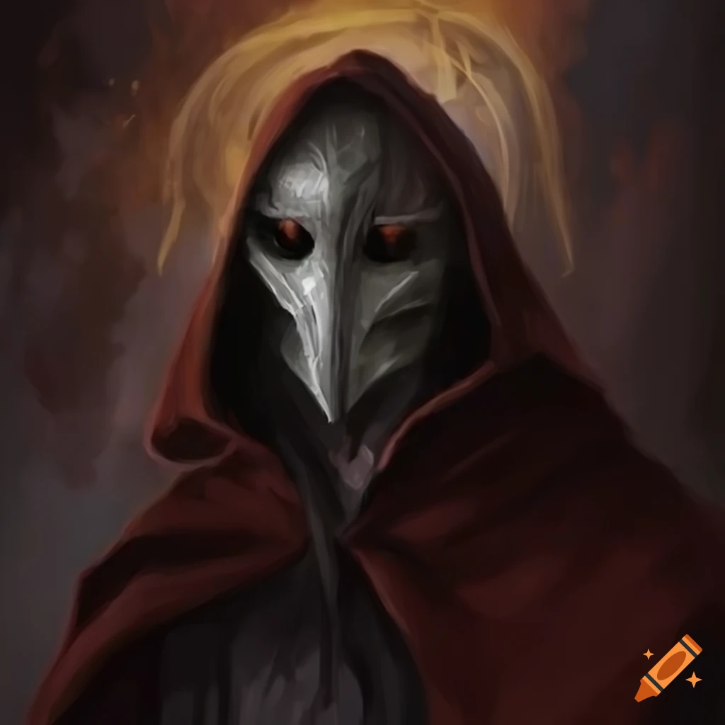 Detailed character portrait of a stern Technomagus with an iron mask on ...