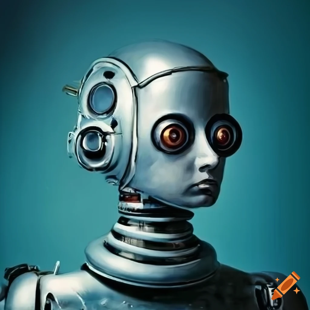 Portrait of a retro 1960s science fiction robot on Craiyon