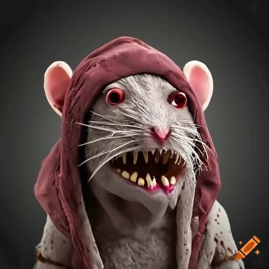 Adorable undead rat with sharp teeth dressed in an arab kaffie on Craiyon