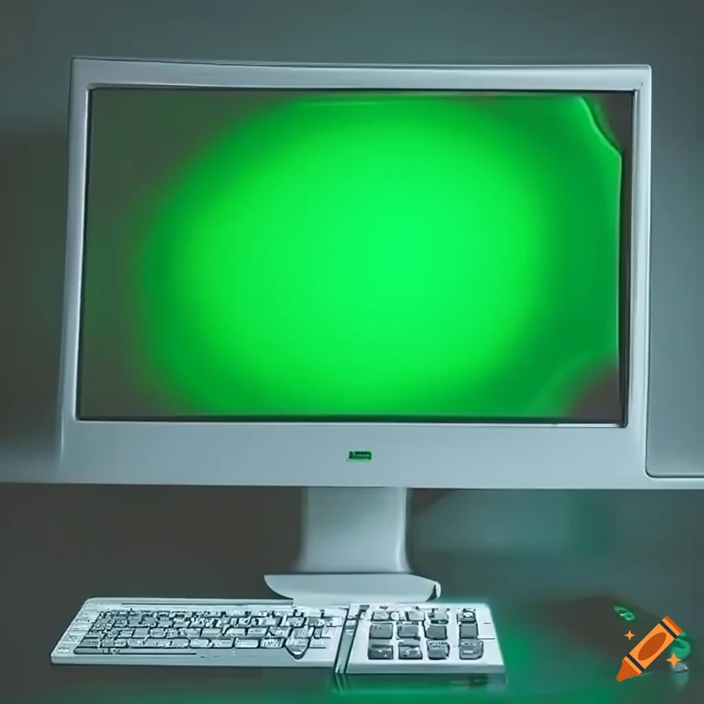 Neon green computer monitor back side on Craiyon