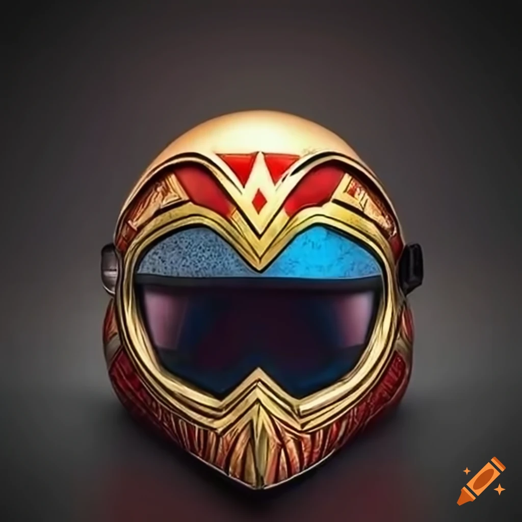 Unique Wonder Woman themed motorcycle helmet design on Craiyon