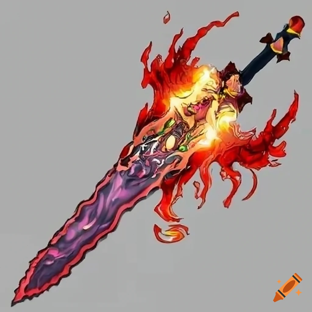 Epic poison flame long-sword with green aura on Craiyon