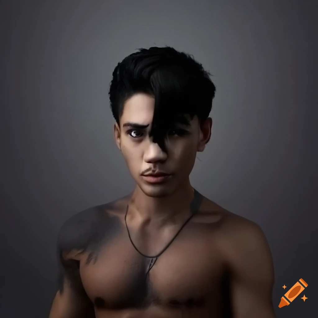 Confident 30-year-old man with black hair and slight muscular build on ...