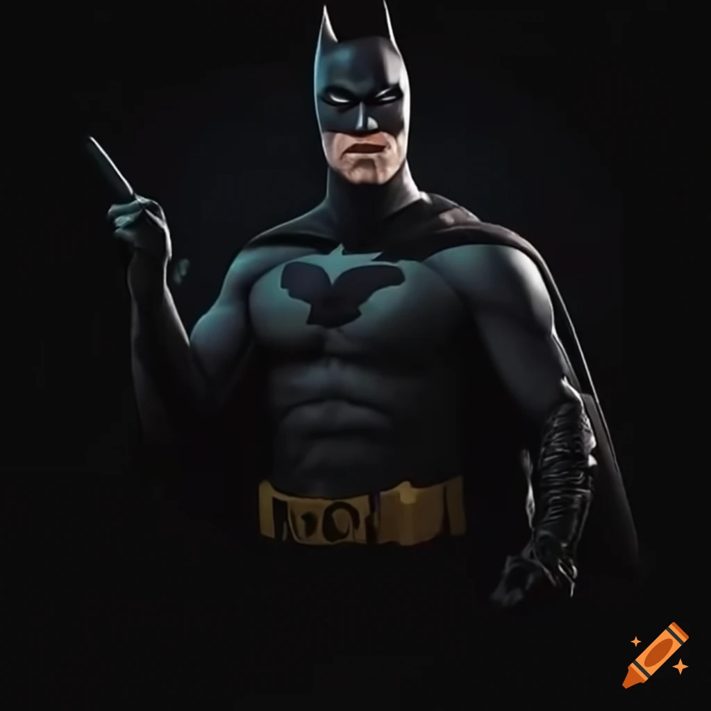 Shocked batman pointing at a bed on Craiyon