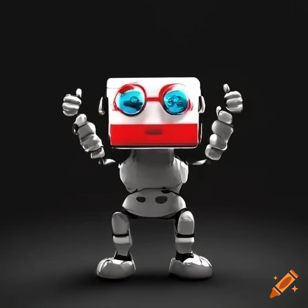 Robot giving thumbs up with canadian flag and sunglasses on Craiyon