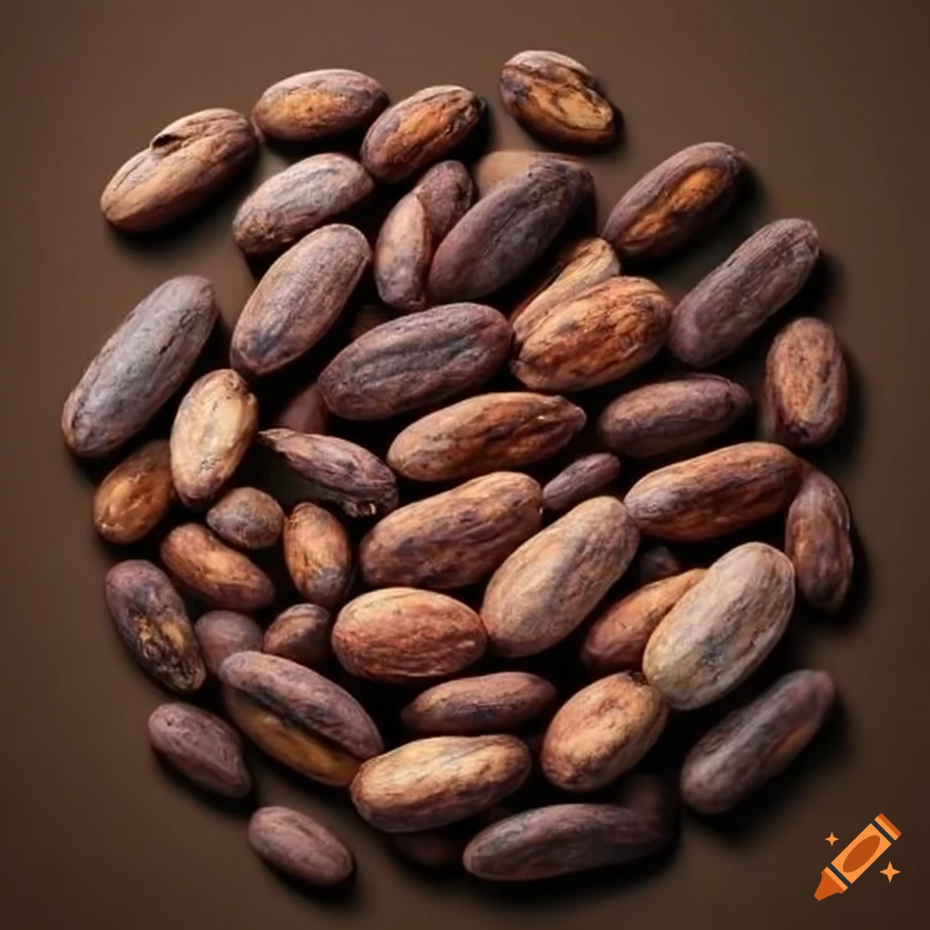 Cocoa beans and chocolate bars in a rustic setting showcasing the bean ...