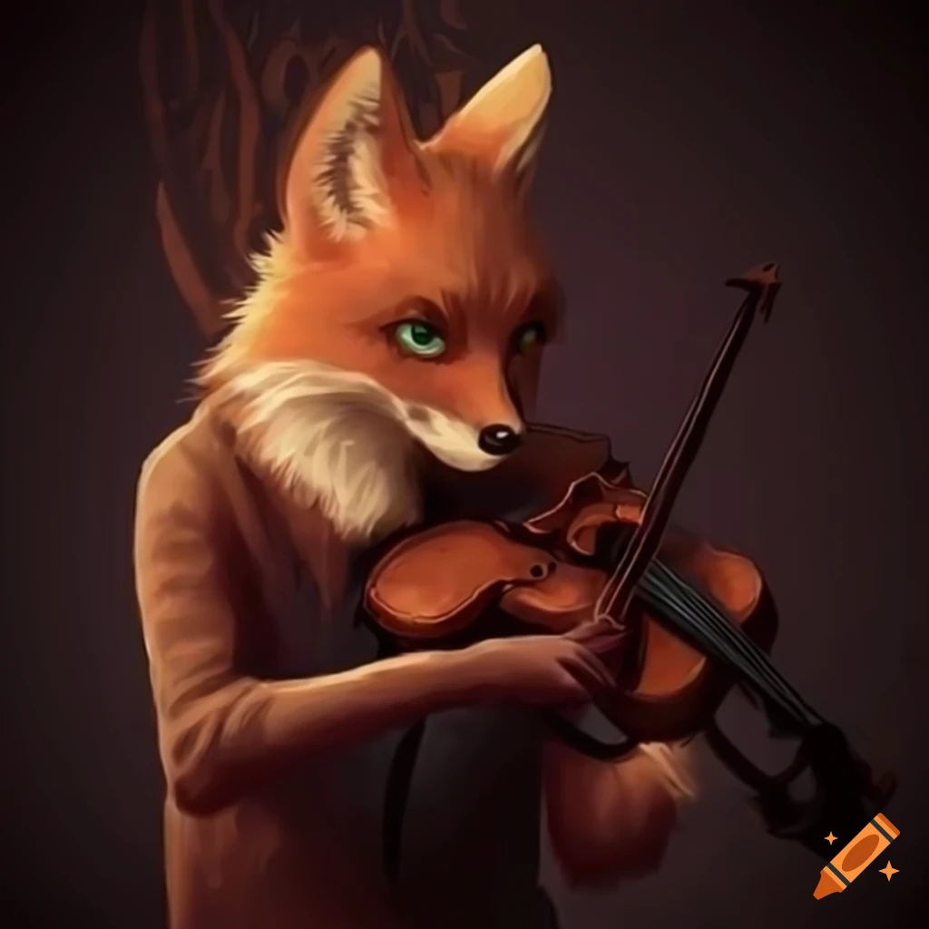Mythical fox-man playing a fiddle with grace on Craiyon