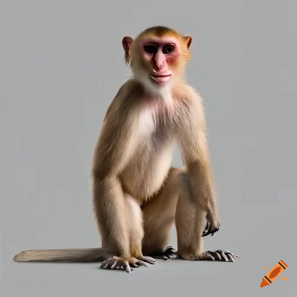 Realistic full-body photo of a mischievous monkey on Craiyon