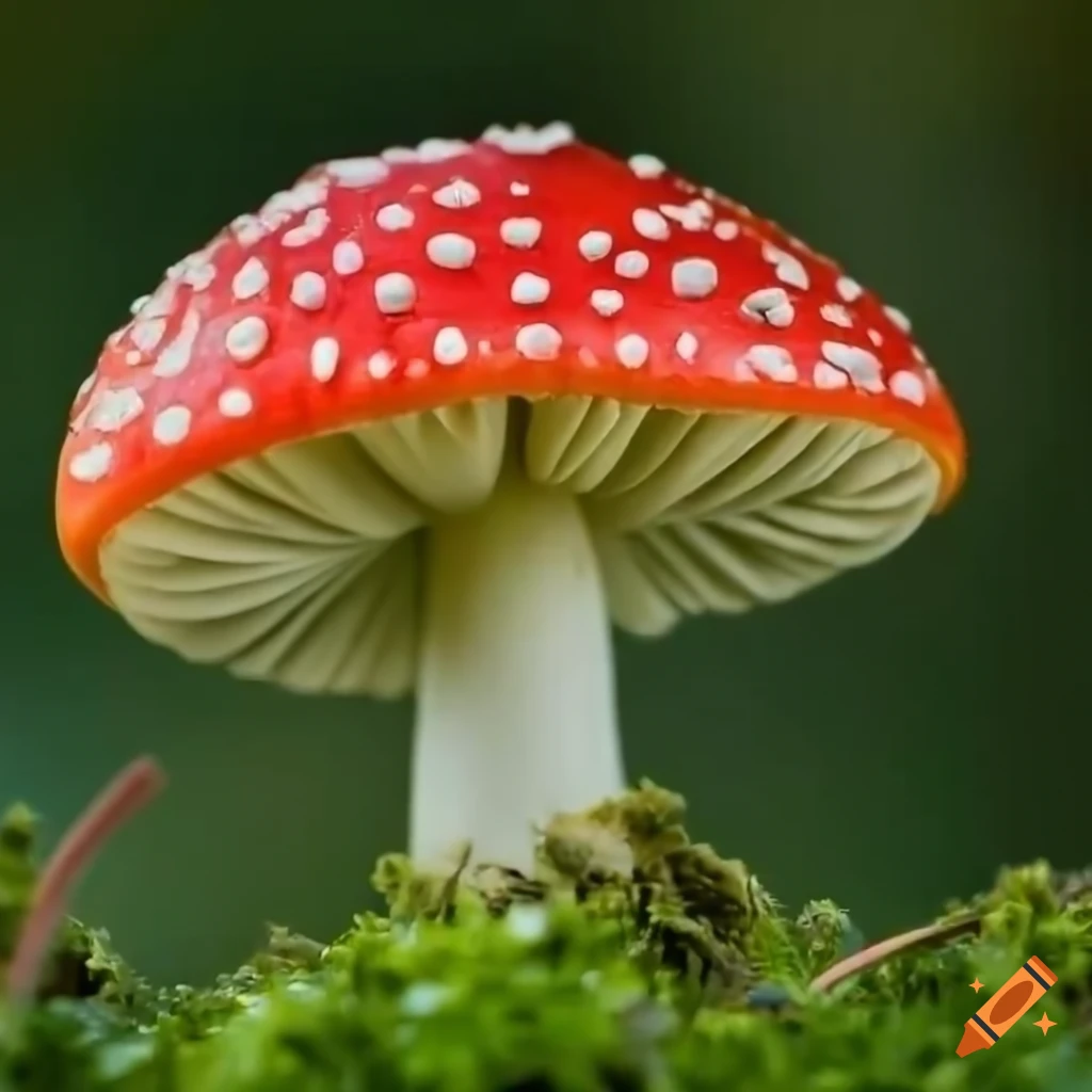Close-up hyperrealistic image of a detailed mushroom on Craiyon