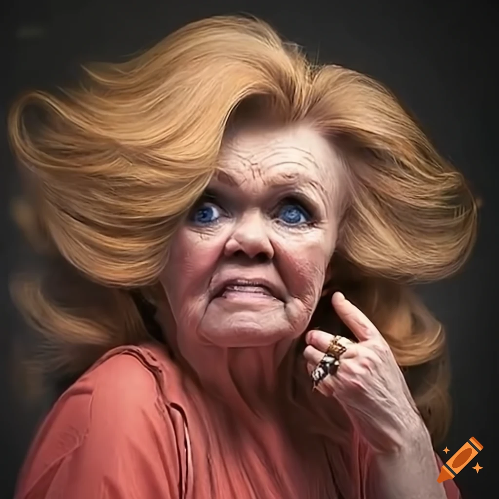 Satirical photo of Marsha Blackburn with retro hairdo on Craiyon