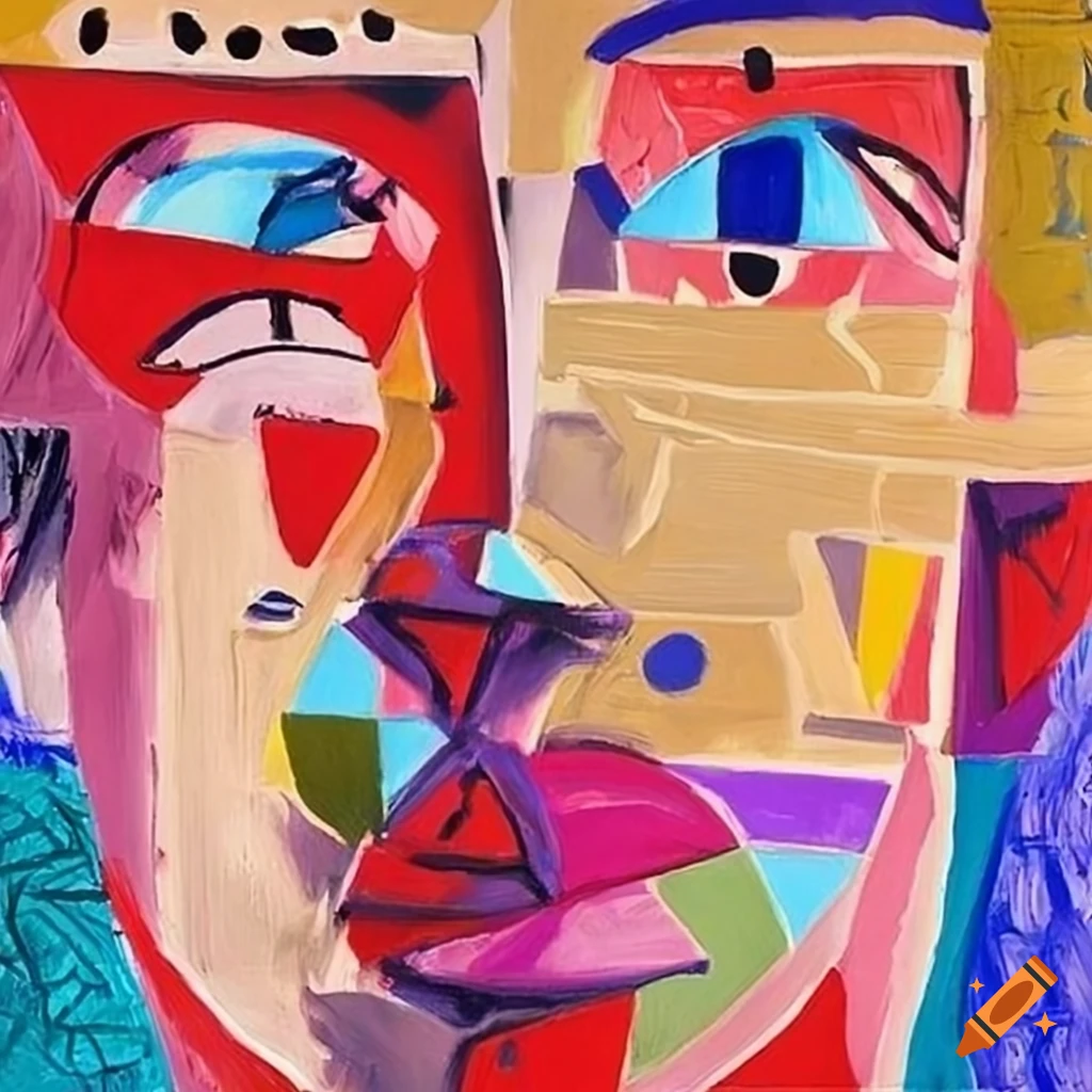 Abstract spatial faces by picasso and hockney on Craiyon