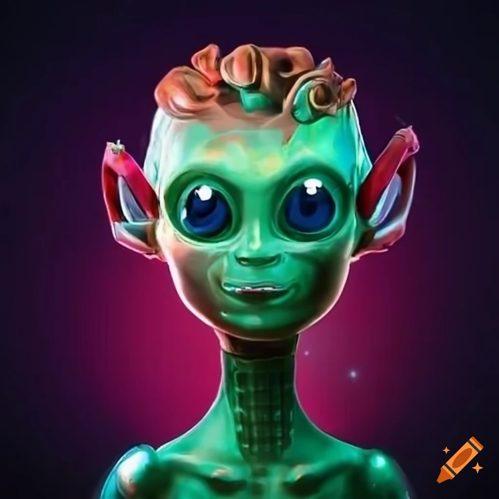 Cute space alien truck driver on Craiyon