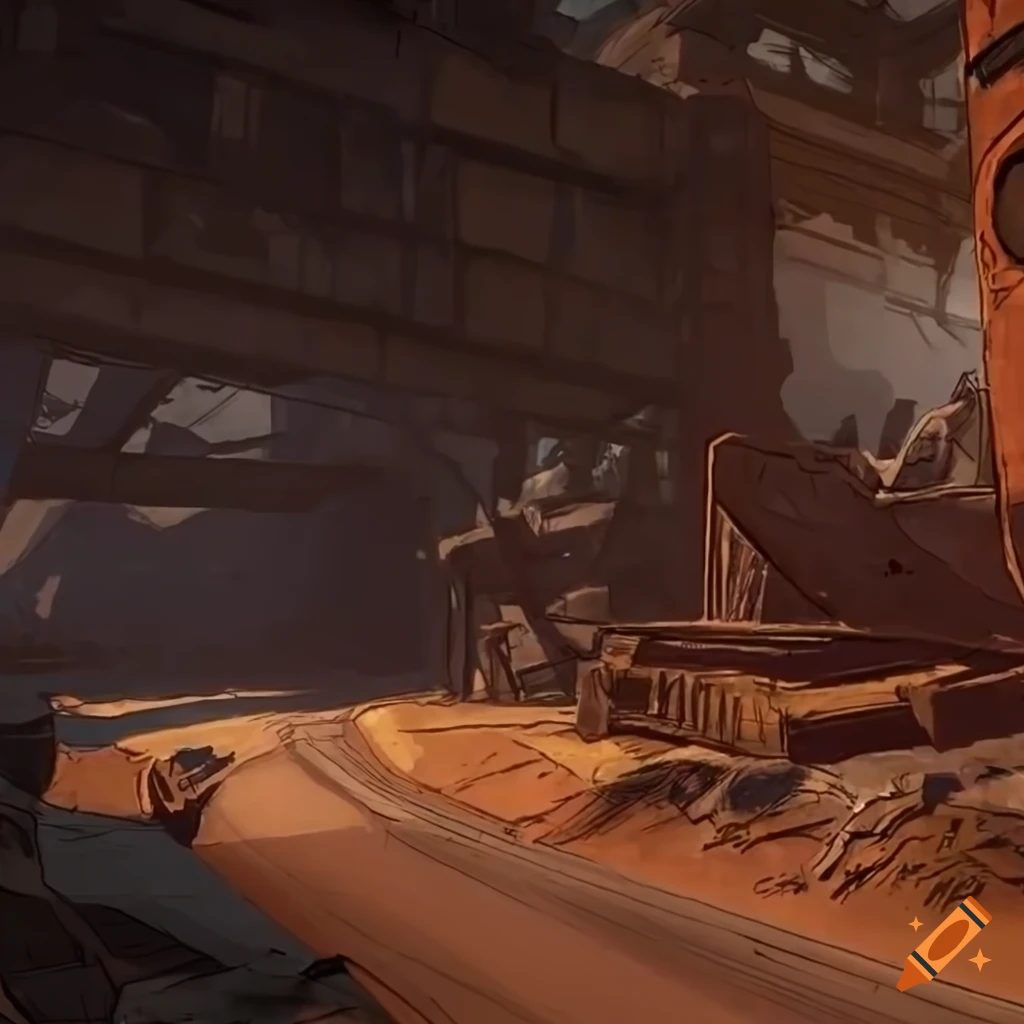 Borderlands environmental concept with rally track and Mad Max ...