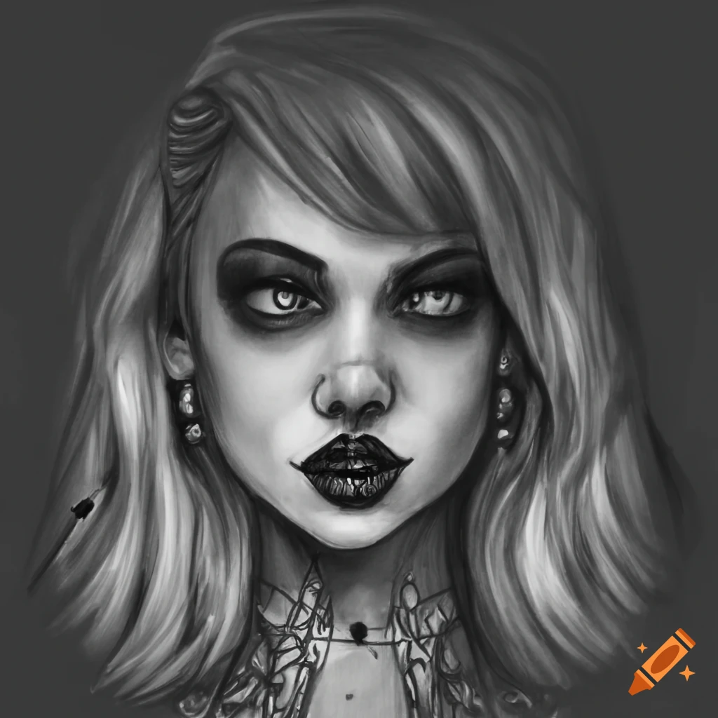 Realistic drawings of The Craft movie characters with a 1990s goth vibe ...