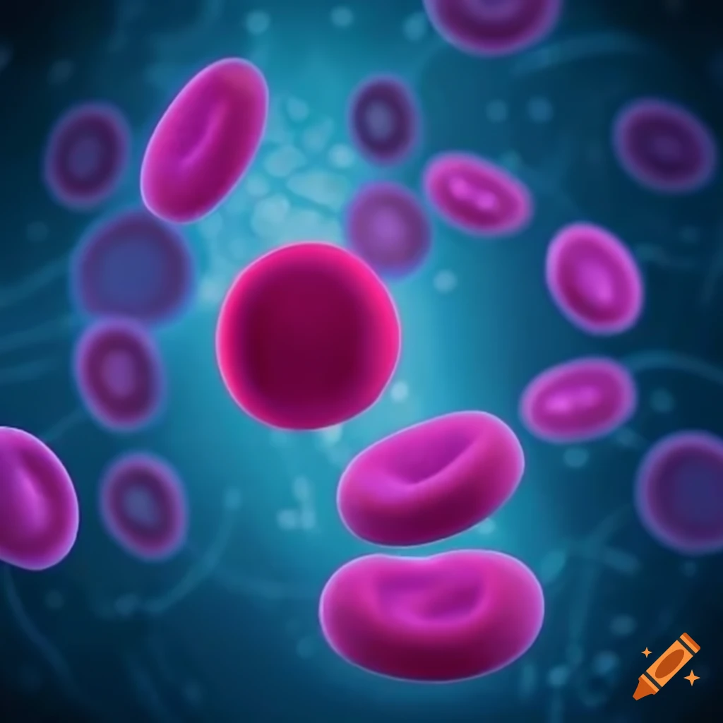 Lab illustration showing blood cell production process on Craiyon