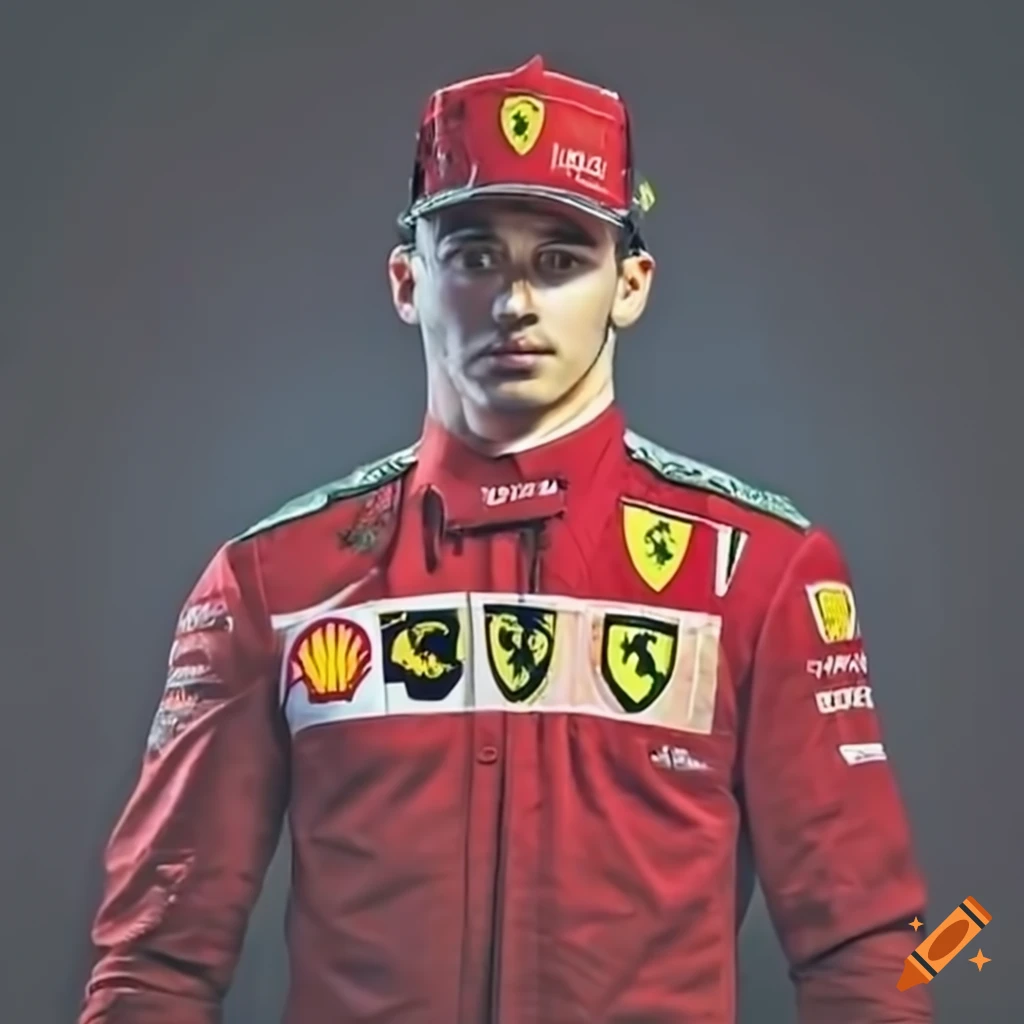 Charles leclerc celebrating p1 in monaco grand prix with ferrari on Craiyon