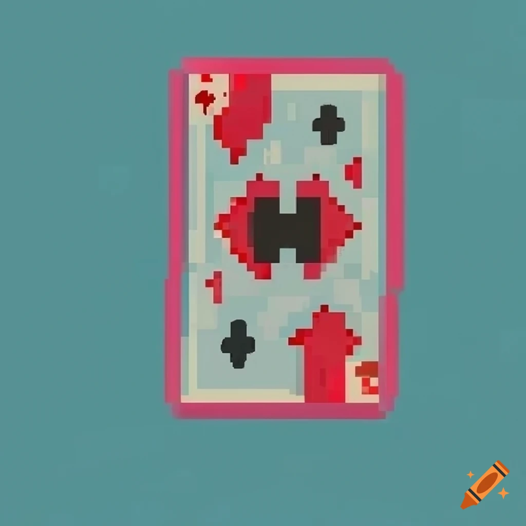 Pixel art playing card on Craiyon