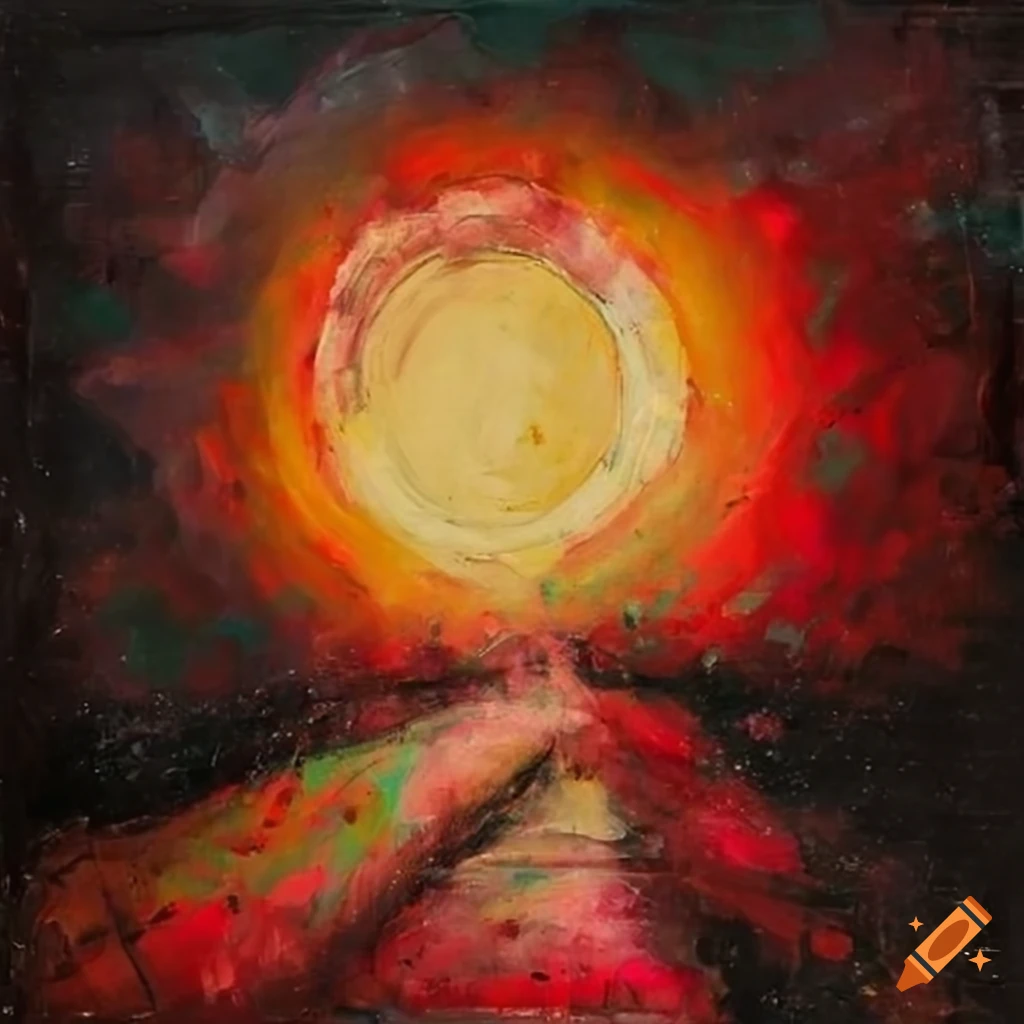 Abstract expressionistic painting of a red rose in a vacant lot on Craiyon