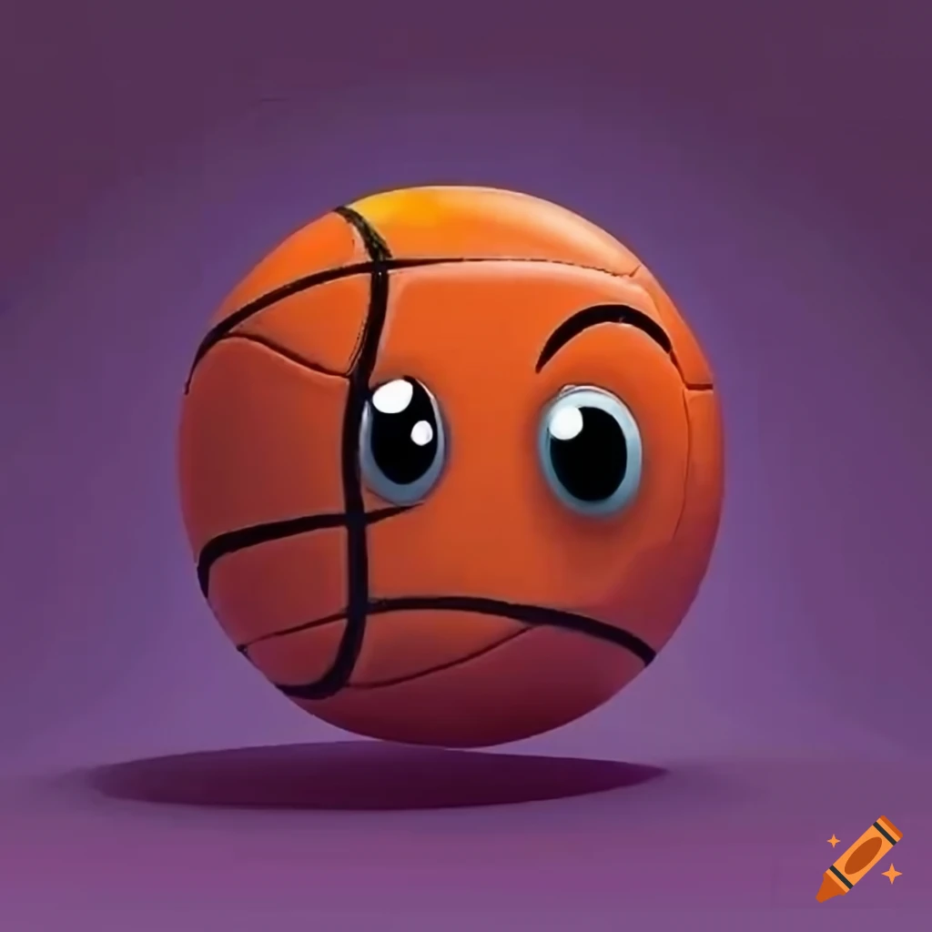 Happy basketball with smiley face for kids in grades 3-5 on Craiyon
