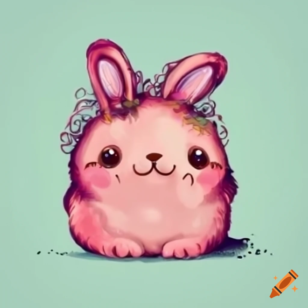 Fluffy bunny rabbit with golden curly hair and green eyes on Craiyon