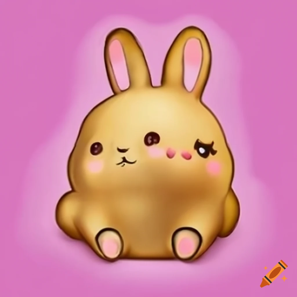 Kawaii bunny rabbit with golden blonde curly hair and green eyes on Craiyon