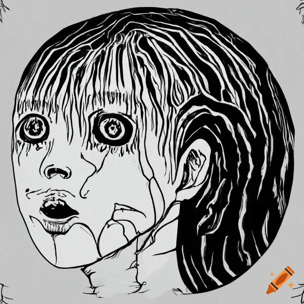 Highly detailed drawing of a punk man in Junji Ito style on Craiyon