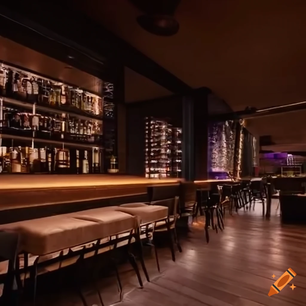 Open-air rooftop bar and event space on top floor of hotel on Craiyon