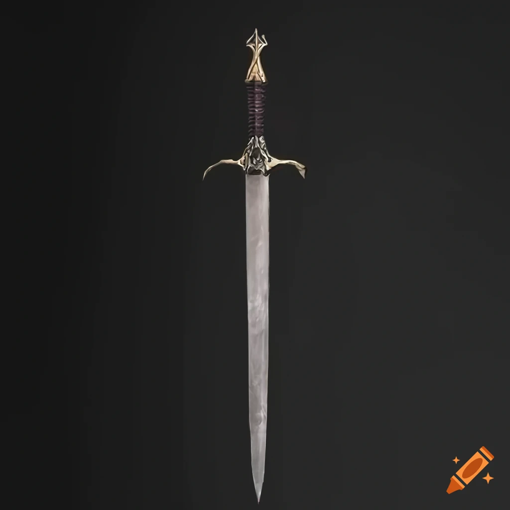 Menacing sword with black blade and silver engravings exuding dark ...
