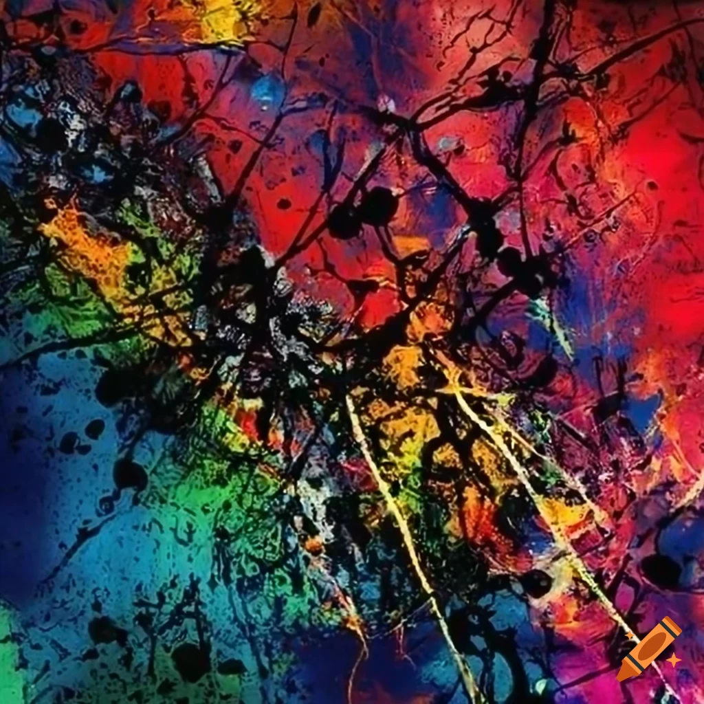 Cosmic colors in a jackson pollock style on Craiyon