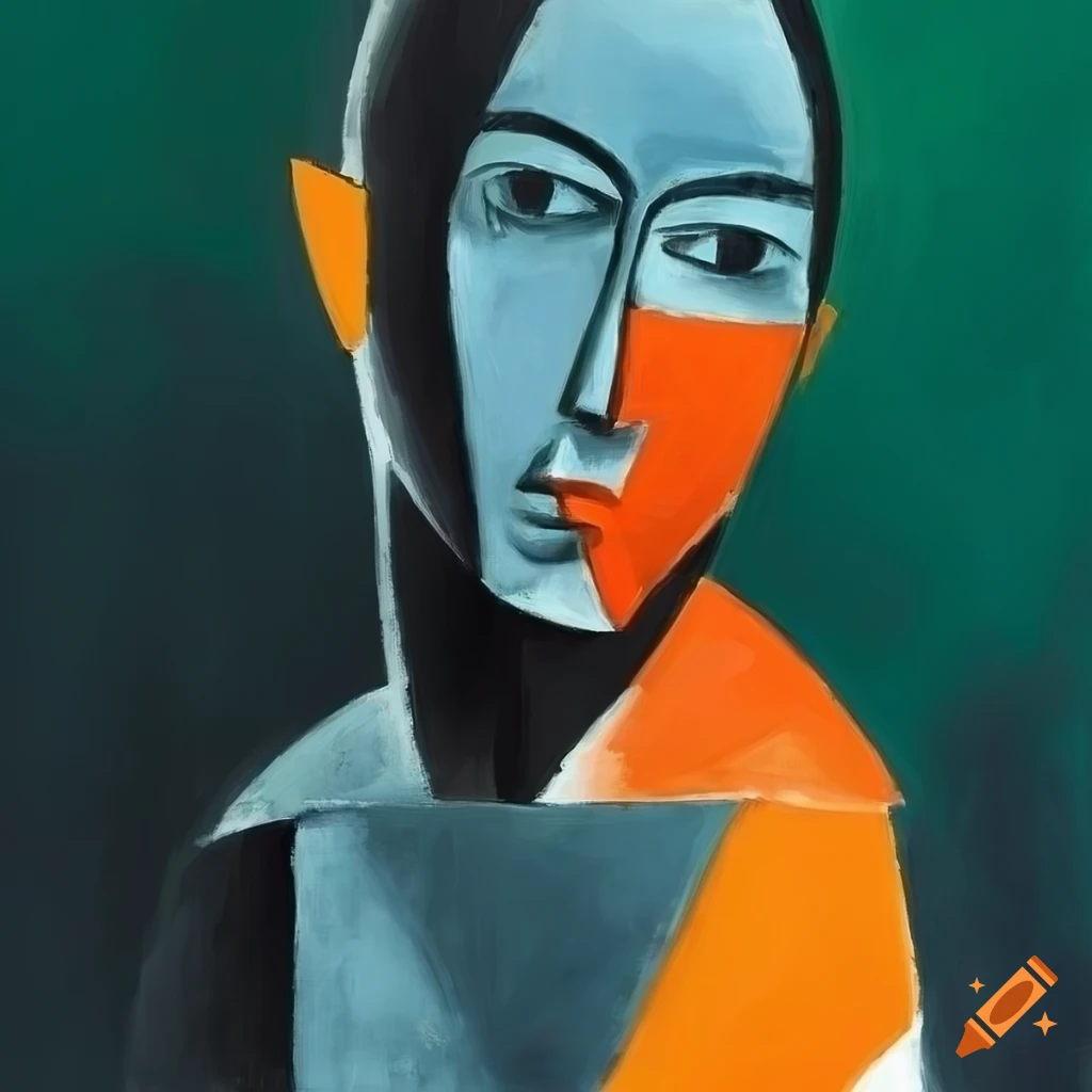 Abstract portrait with cubist, Malevich, expressionist, and ...