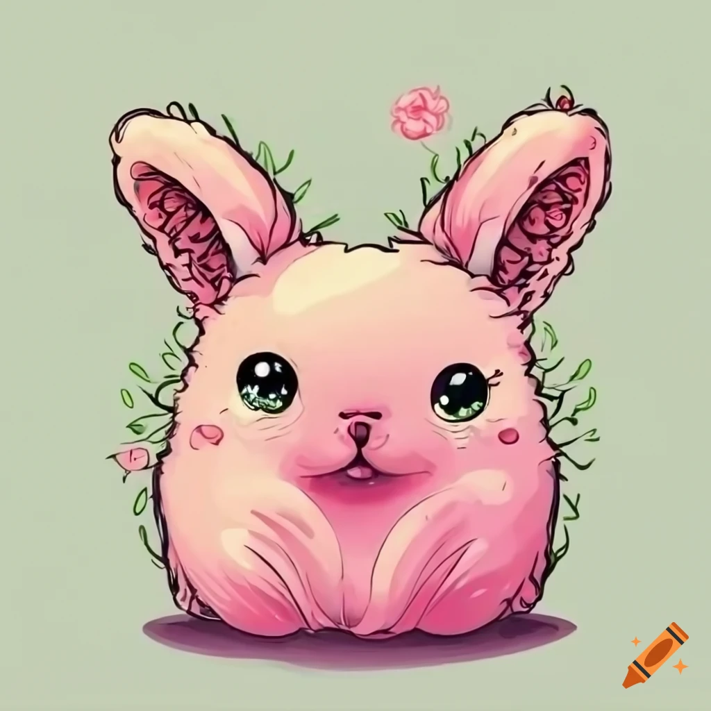 Adorable bunny rabbit with long golden curly hair and green eyes on Craiyon