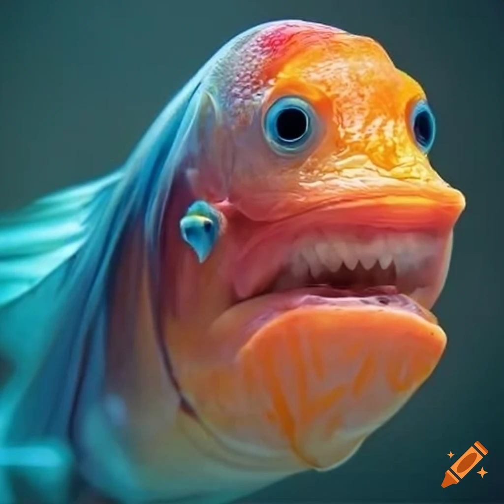Fish with a human smile design on Craiyon