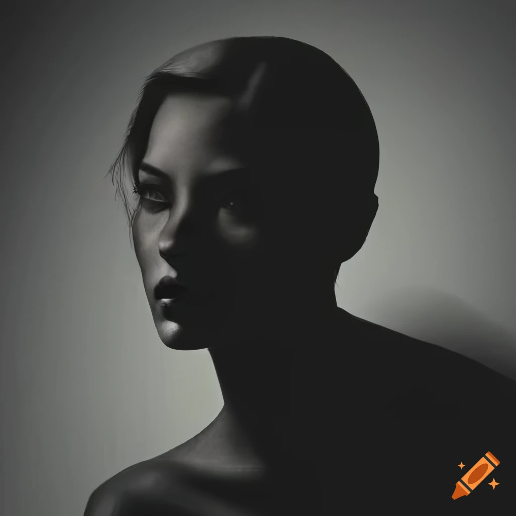 Shadow portrait artwork on Craiyon