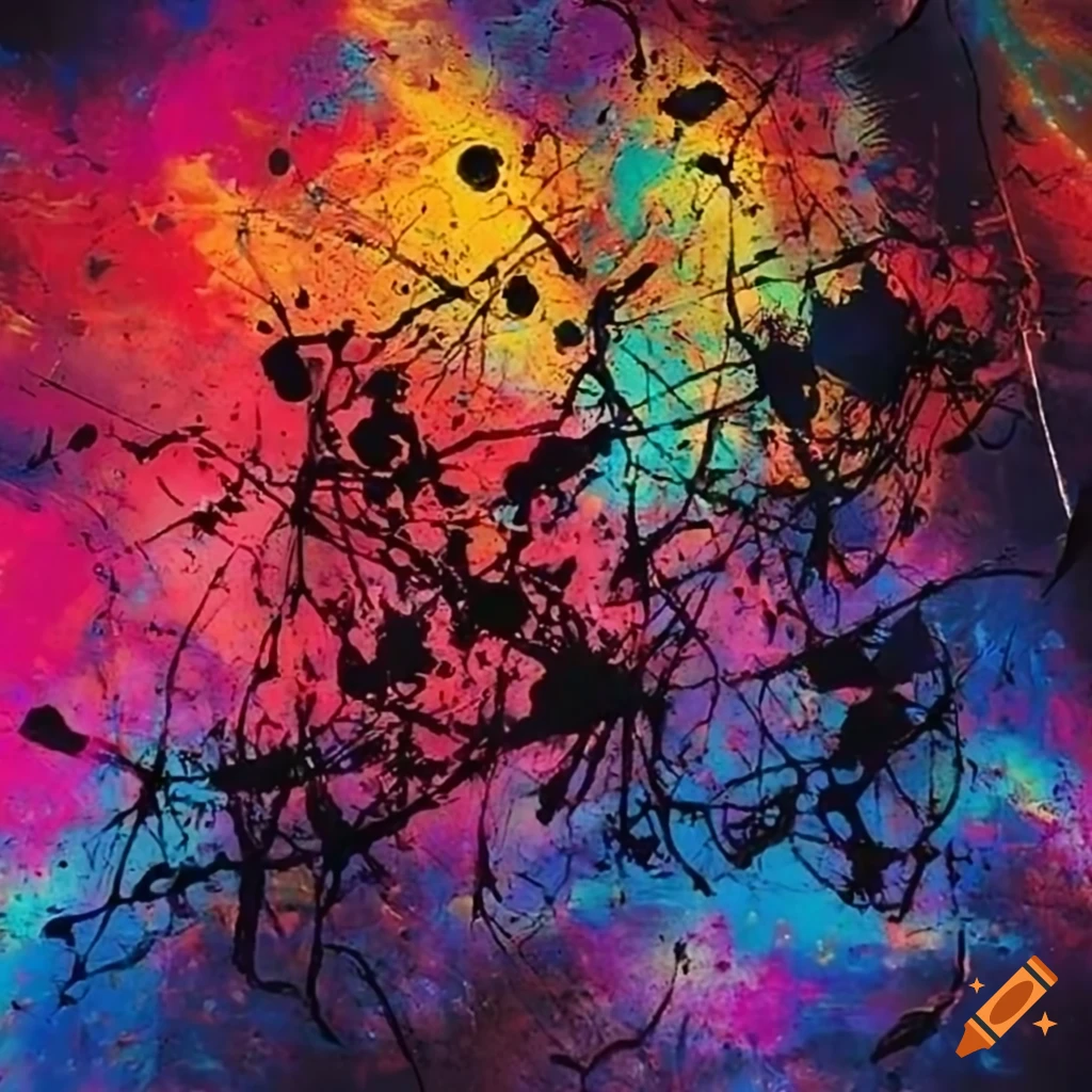 Cosmic colors in a jackson pollock style on Craiyon