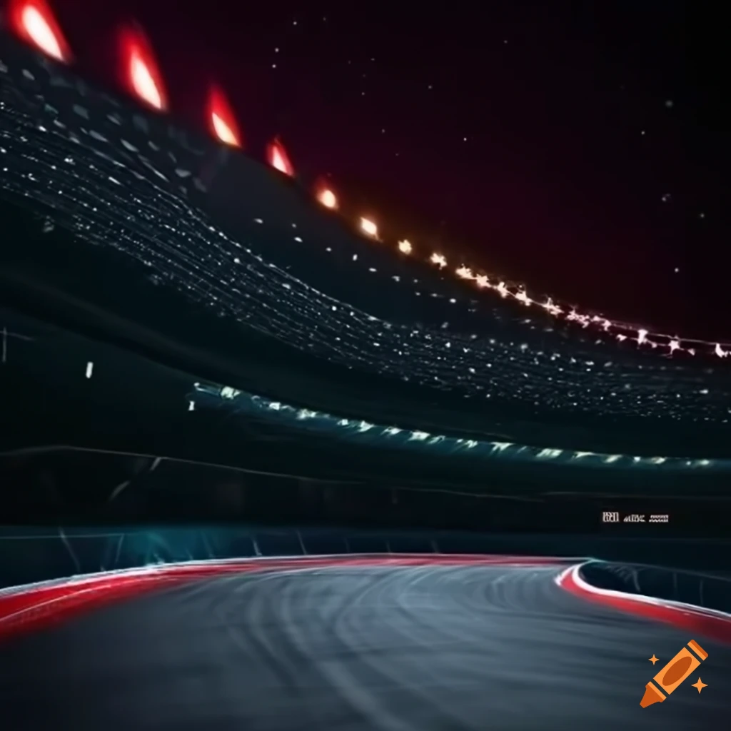 F1 track at night background image on Craiyon