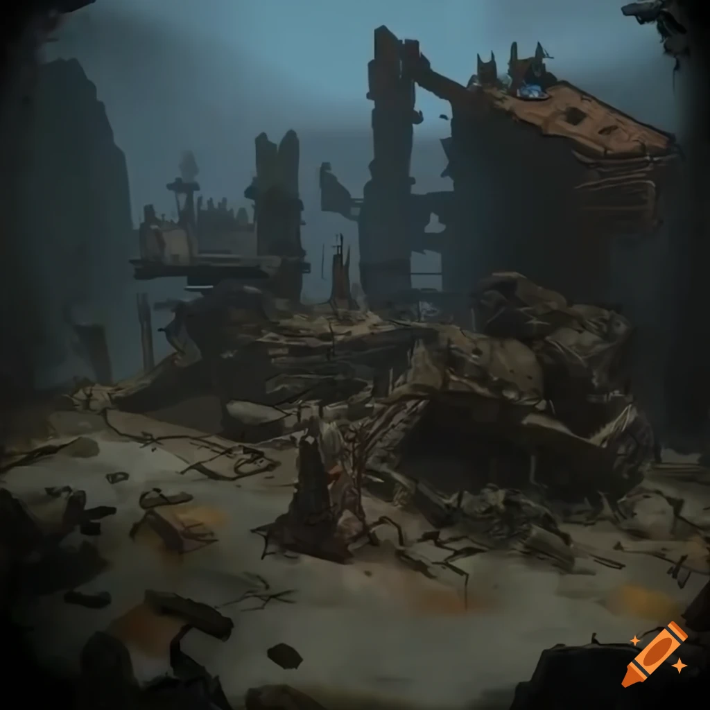 Borderlands landscape diorama environmental concept level design mad ...